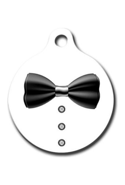 Pet Tag Art Papyon Desenli Yuvarlak Kedi Köpek Künyesi Small