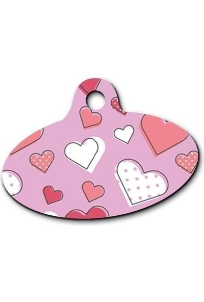 Pet Tag Art Kalp Desenli Elips Kedi Köpek Künyesi Medium Pet Tag Art Kalp Desenli Elips Kedi Köpek Künyesi Medium