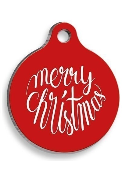 Pet Tag Art Christmas Serisi Merry Christmas Red Yuvarlak Kedi ve Köpek Künyesi Small: 2,5 Cm. Pet Tag Art Christmas Serisi Merry Christmas Red Yuvarlak Kedi ve Köpek Künyesi Small: 2,5 Cm.