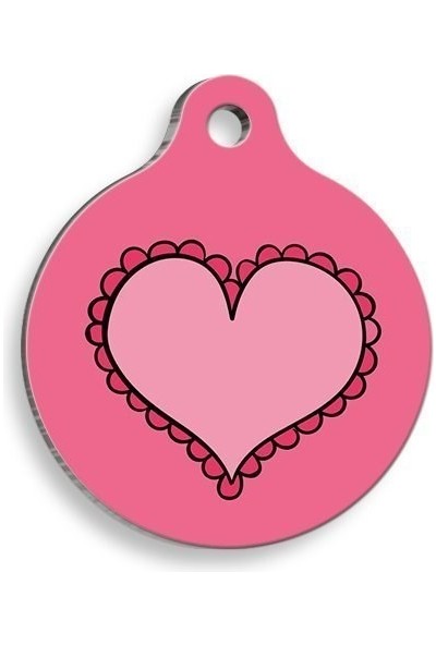 Pet Tag Art Fırfırlı Kalp Yuvarlak Kedi ve Köpek Künyesi Small: 2,5 Cm. Pet Tag Art Fırfırlı Kalp Yuvarlak Kedi ve Köpek Künyesi Small: 2,5 Cm.