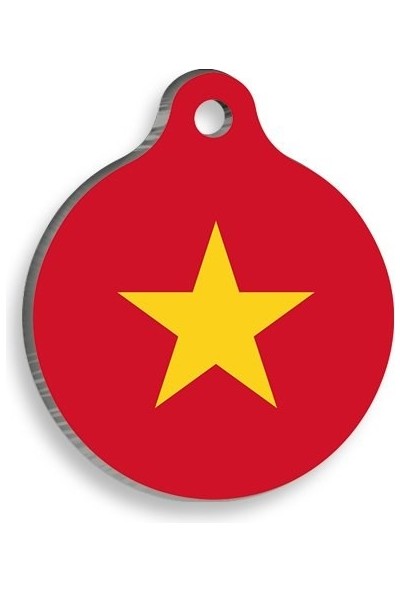 Pet Tag Art Vietnam Yuvarlak Kedi ve Köpek Künyesi Large 3,8 cm
