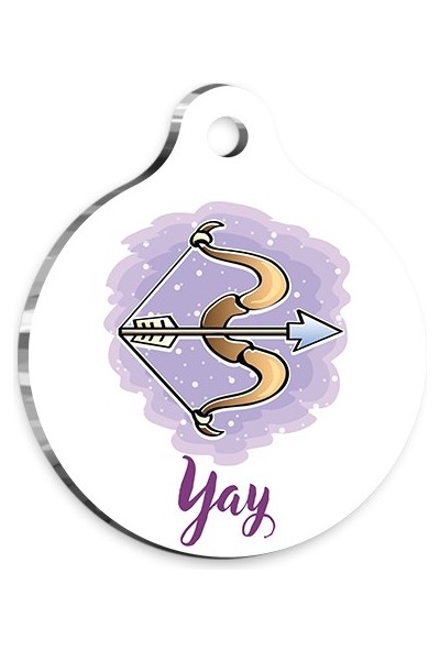 Pet Tag Art Yay Burcu Kedi Köpek Künyesi Small 2 x 3,5 cm