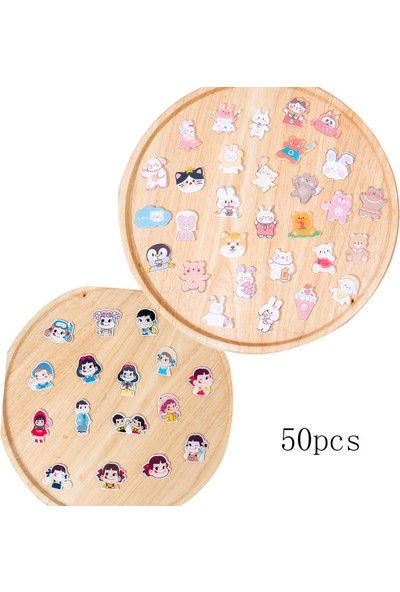 Leqi Sırt Çantası Pin Seti 50 Adet Akrilik Broş Kore Versiyonu Karikatür Ayı Rozeti Çanta (Yurt Dışından)