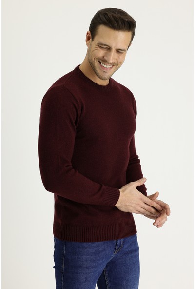 Kiğılı Bisiklet Yaka Slim Fit Yünlü Triko Kazak