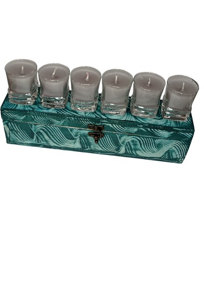 After One Afterone 6'lı Shot Bardak Mum Moramora Kokulu Yosun Boyama Kutusunda