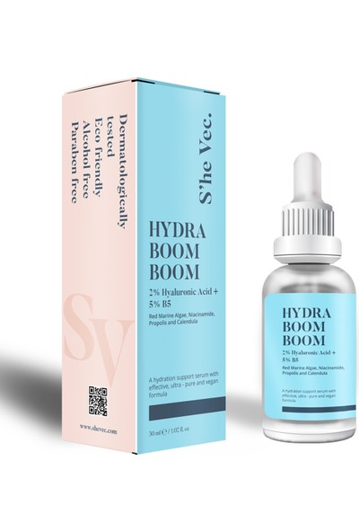 S’he Vec 2% Hyaluronic Acid + 5% B5 (Nemlendirici Bakım Serumu)
