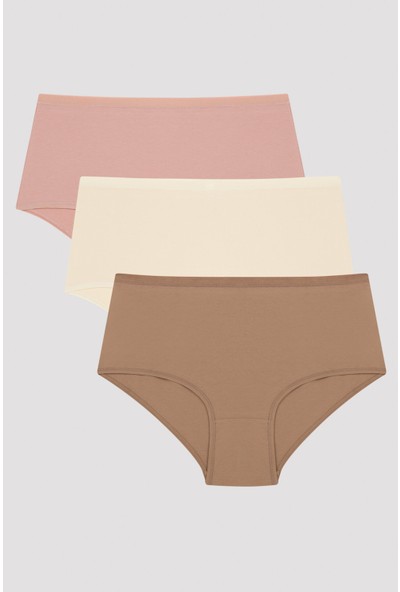 Penti Çok Renkli Earth Colors 3lü Highwaist Slip Külot