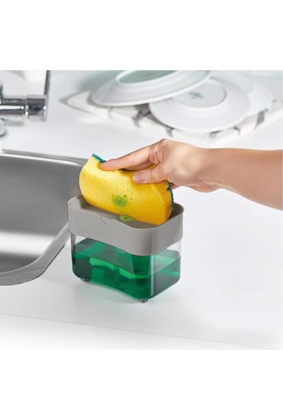 Morevia Plast Morevia Plast Deterjan Hazneli Süngerlik Gri 650 ml + Sünger Morevia Plast Morevia Plast Deterjan Hazneli Süngerlik Gri 650 ml + Sünger