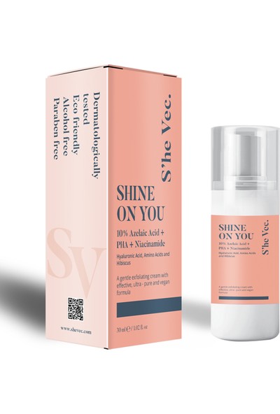 S’he Vec 10% Azelaic Acid + Pha + Niacinamide (Canlandırıcı - Ton Eşitleyici - Eksfoliye Edici Krem)