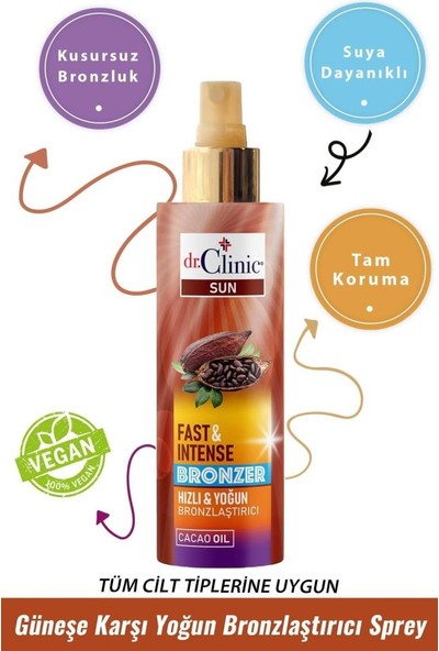 Dr.Clinic Dr Clinic Güneşe Karşı Yoğun Bronzlaştırıcı Sprey 150 ml