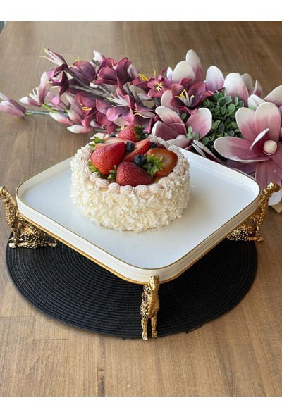 Rossev Henna Çita Kare Porselen Sunumluk