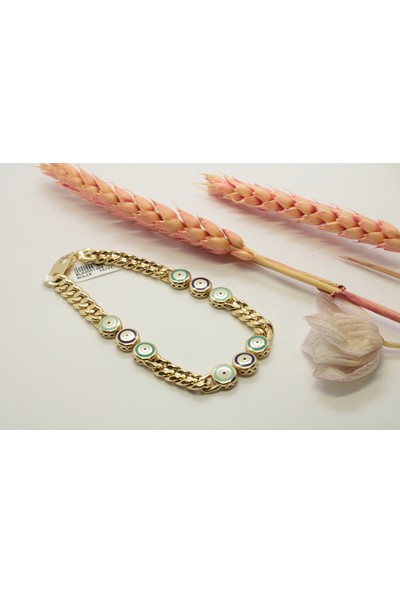 Cetaş 3'lü Nazar Boncuklu Altın Bileklik