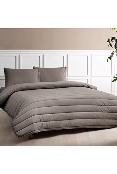 Taç Jersey Natura Çift Kişilik Taş Rengi Yorgan Seti