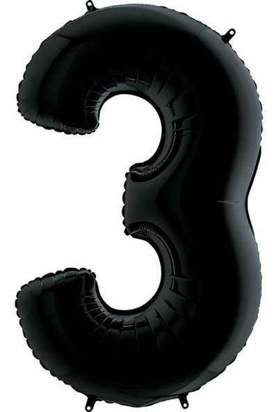 Pandoli 3 Rakam Folyo Balon 100 cm Siyah Renk