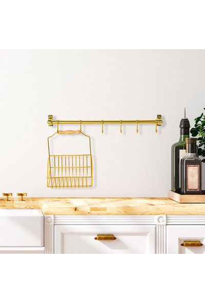 Homedius Gold Askılık Mutfak Retro Sepet Takımı Homedius Gold Askılık Mutfak Retro Sepet Takımı