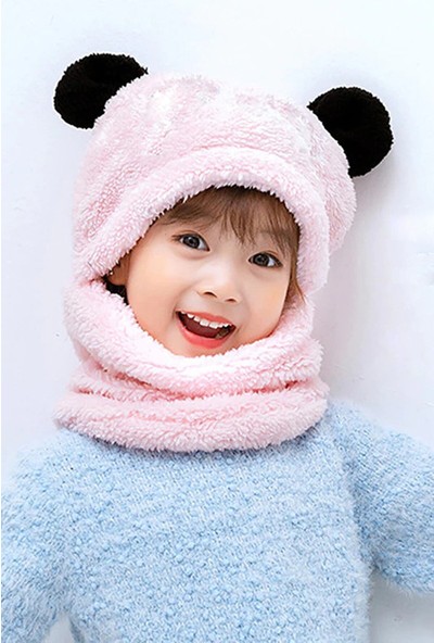 Bundera Panda Çocuk Kapşonlu Peluş Bere Atkı Welsoft Boyunluk Rüzgar Geçirmez Kulaklı Şapka Bundera Panda Çocuk Kapşonlu Peluş Bere Atkı Welsoft Boyunluk Rüzgar Geçirmez Kulaklı Şapka