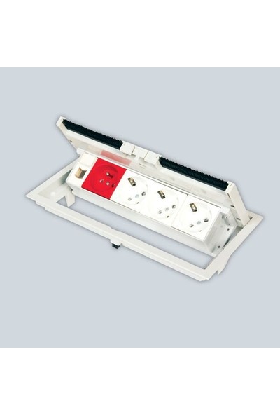 NE-AD Masa Üstü Priz Kutusu Plastik Kapaklı 1 Ups+ 3 Şebeke+1 Data