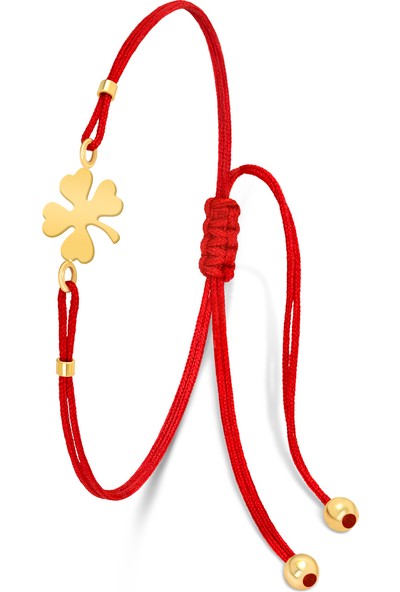 Fay Yamaner 14 Ayar Altın Yonca Ipli Bileklik