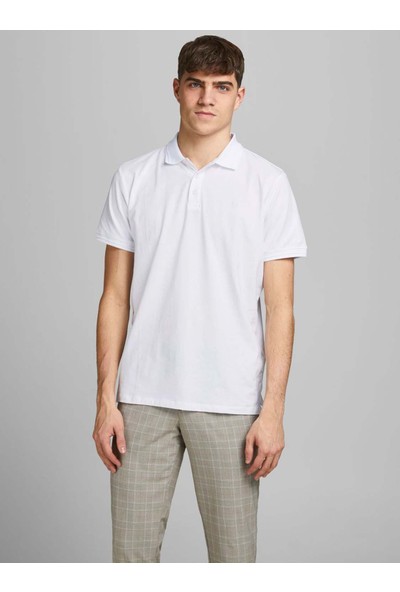 Jack & Jones Organic Cotton Erkek Beyaz Polo Tişört (12184709-W) Jack & Jones Organic Cotton Erkek Beyaz Polo Tişört (12184709-W)