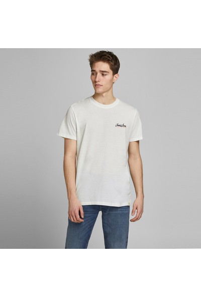 Jack & Jones Tons Erkek Beyaz Tişört (12186758-CD)