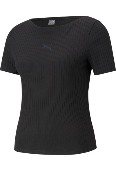 Puma Her Ribbed Kadın Siyah Tişört (531917-01)