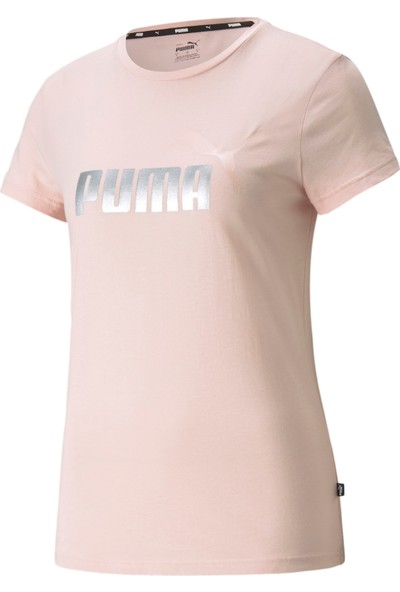 Puma Essentials Metallic Logo Kadın Pembe Tişört (586890-36)