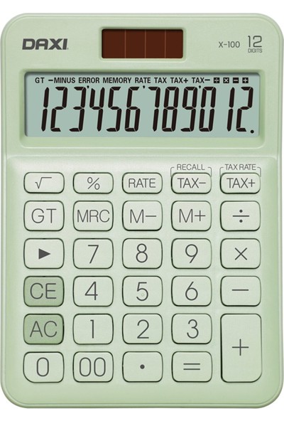 Daxi X-100 12 Haneli Hesap Makinesi Yeşil Daxi X-100 12 Haneli Hesap Makinesi Yeşil
