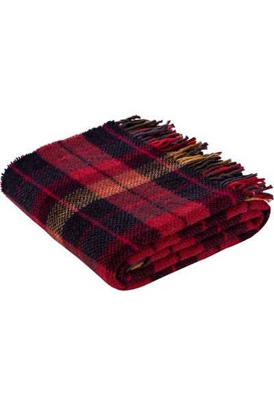 Buca Yün Bordo - Hardal Çift Kişilik Battaniye
