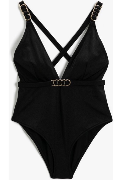 Koton V Yaka Metal Tokalı Mayo