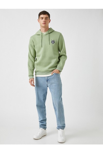 Koton Kurt Işlemeli Kapşonlu Sweatshirt