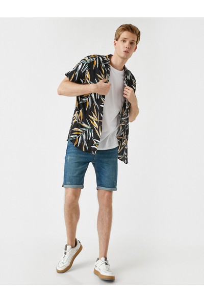 Koton Taşlanmış Kot Şort