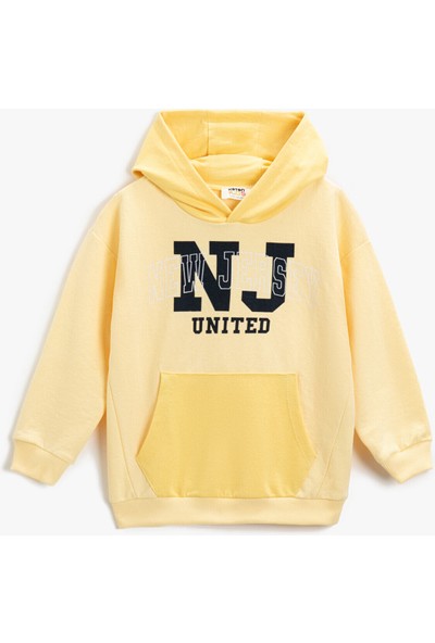 Koton Baskılı Kanguru Cepli Kapşonlu Sweatshirt