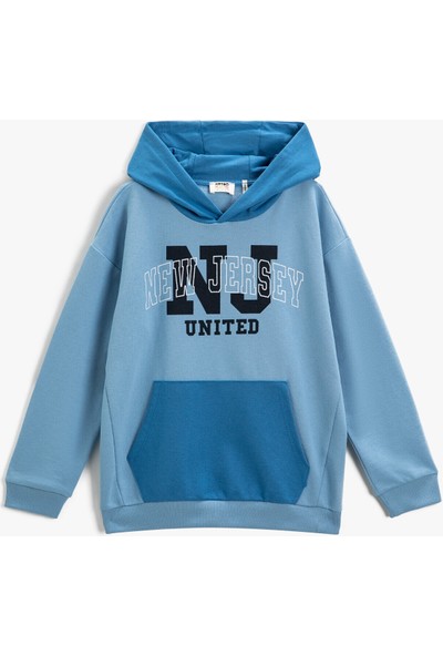 Koton Baskılı Kanguru Cepli Kapşonlu Sweatshirt