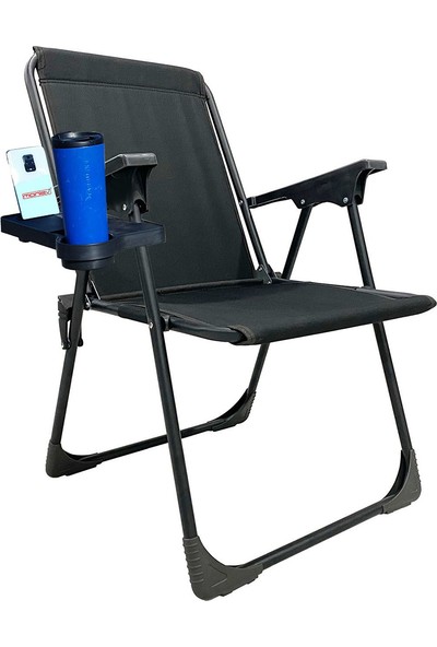 Moniev Katlanır Kamp Piknik Sandalyesi Plaj Koltuğu Katlanır Şezlong ve Bardaklık