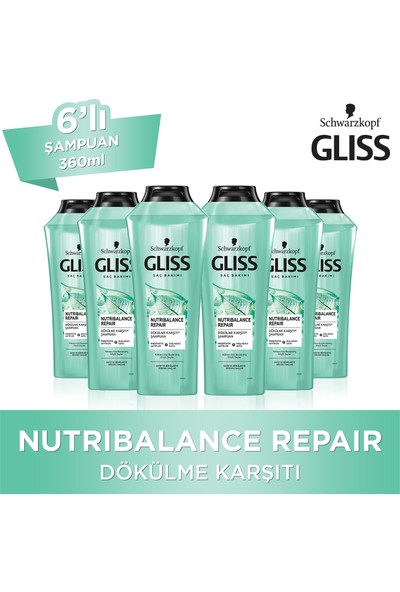 Gliss Nutribalance Şampuan 360 ml X6 Adet