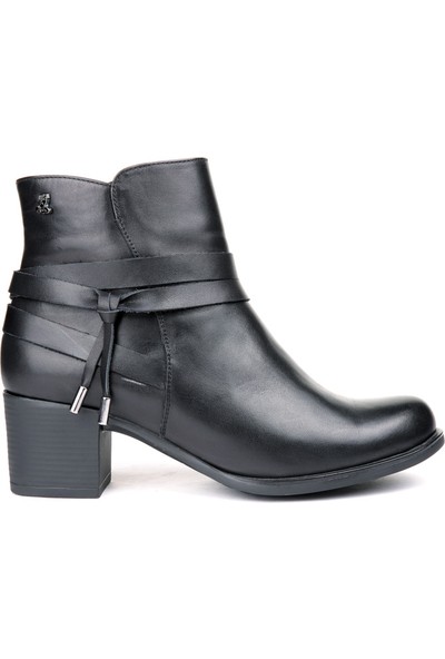 Venüs Dolgu Topuklu Siyah Ayakkabı