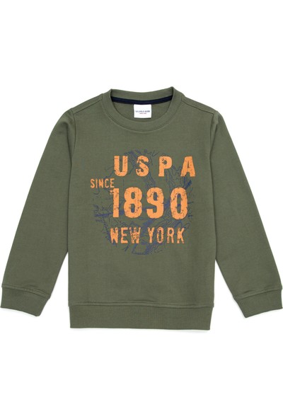 U.S. Polo Assn. Erkek Çocuk Haki Sweat Shirt