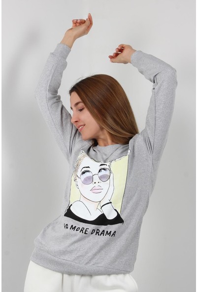 Mckanzie 103BK020325 - 19722 Be Realistic Kadın Baskılı 2 Ip Sweat Mckanzie 103BK020325 - 19722 Be Realistic Kadın Baskılı 2 Ip Sweat