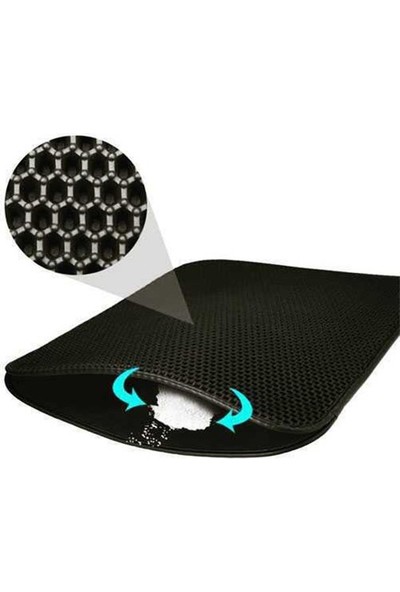 Petzz Elekli Kedi Kumu Paspası 60 x 45 cm Siyah Petzz Elekli Kedi Kumu Paspası 60 x 45 cm Siyah