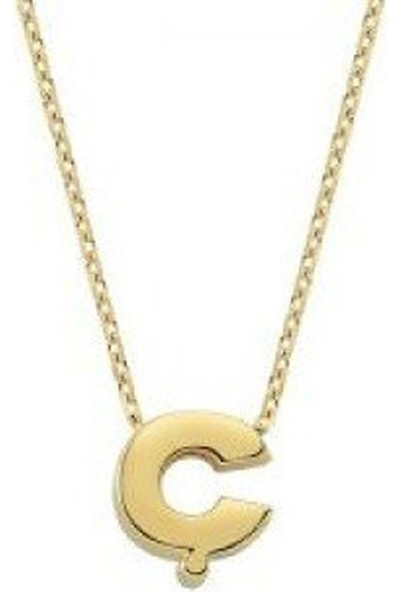 Bilezikhane Zincirli Altın Ç Harf Taşsız Kolye