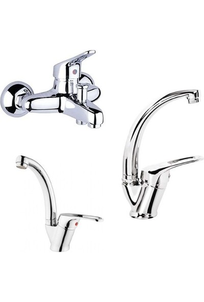 Arvenis Banyo Mutfak Lavabo Evye Takımı 3'lü Set