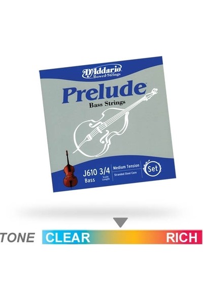 SAZ D’addario J610 3/4m Prelude Kontrabas Teli