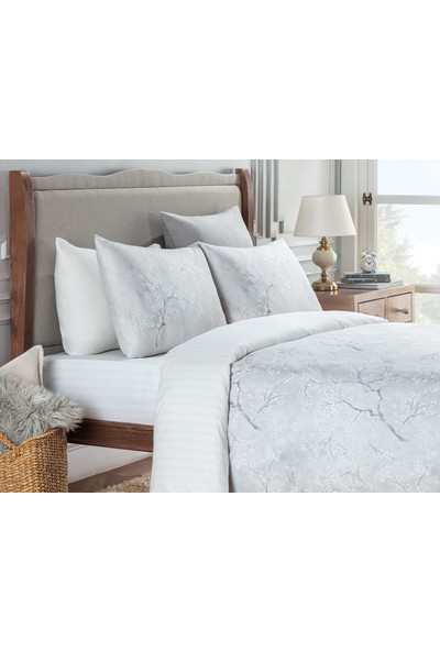 Madame Coco Exorde Çift Kişilik Ranforce Baskılı Nevresim Takımı - Gri Madame Coco Exorde Çift Kişilik Ranforce Baskılı Nevresim Takımı - Gri