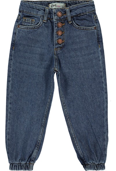Civil Girls Kız Çocuk Kot Pantolon 2-5 Yaş Mavi