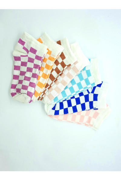 Black Arden Socks Karışık Renkli Pötikare 7'li Kadın Patik 36-40
