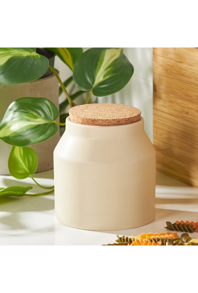 Cooklife Kavanoz Stoneware Kemik Beyazı 500 ml