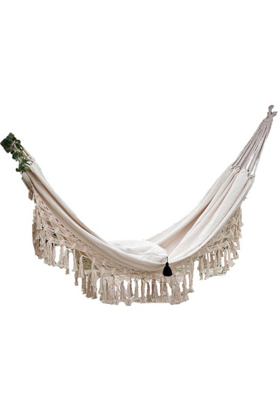 Büyük Brezilyalı Makrome Saçak 2 Kişi Çift Deluxe Hamak