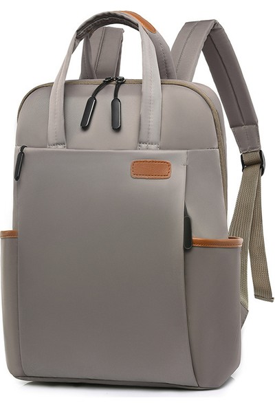 Bayan Basit Büyük Kapasiteli Sırt Çantası Haki