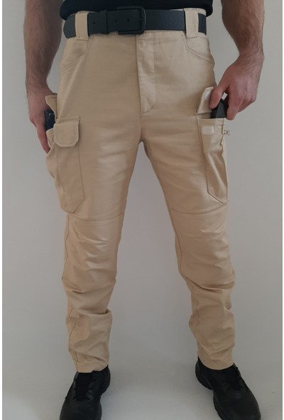 Uniformax Bej Silaah Cepli Cargo Taktik Kargo Pantolon Çıtçıtlı Kabza Tutuculu