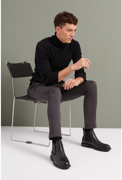 Ziya Ziya, Erkek Hakiki Deri Bot 113447 204 Siyah